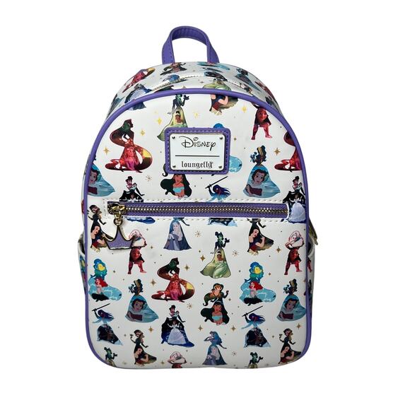 Loungefly | Bags | Loungefly White Purple Disney Princess Outline Mini ...